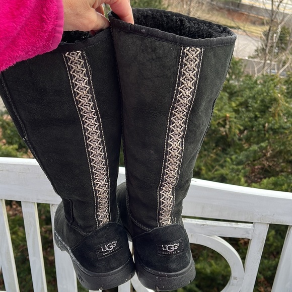 UGG | Shoes | Ugg Ultimate Tall Braid Boots Black 9 | Poshmark